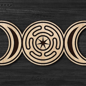 Hecate's Wheel Svg, Triple Moon File for Cricut, Strophalos Svg, Moon ...