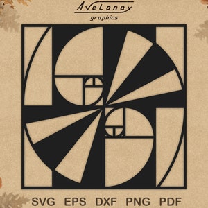 Golden Ratio SVG Mid Century Modern Art Dxf Golden Spiral - Etsy