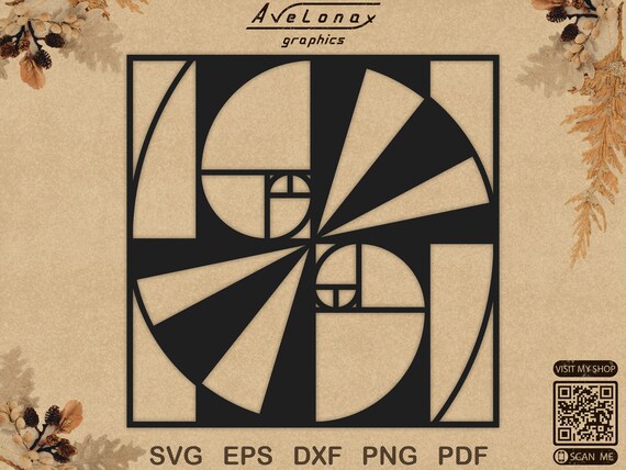 Golden Ratio SVG Mid Century Modern Art Dxf Golden Spiral - Etsy
