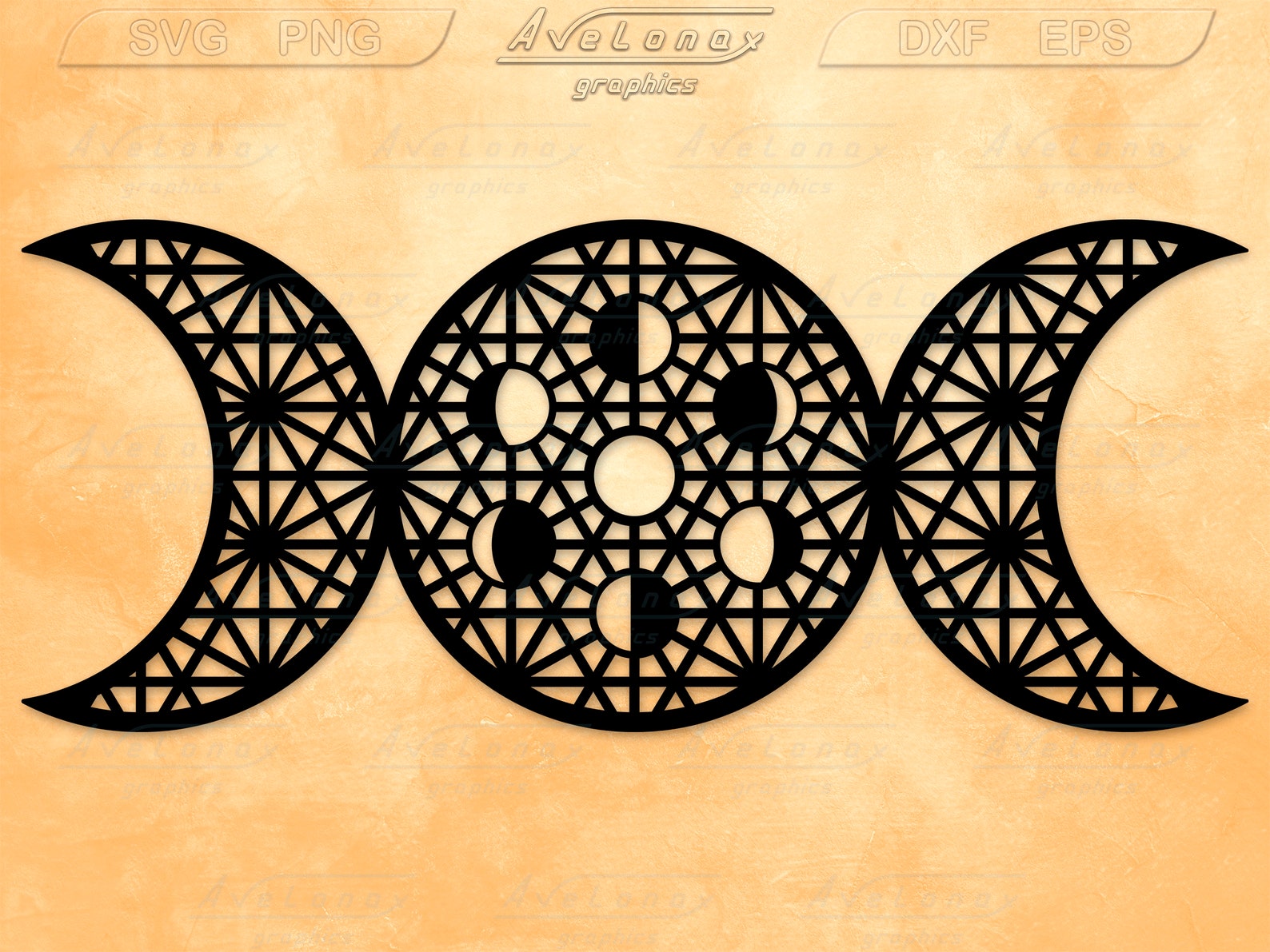Moon Phases Svg Sacred Geometry Laser File Triple Moon - Etsy