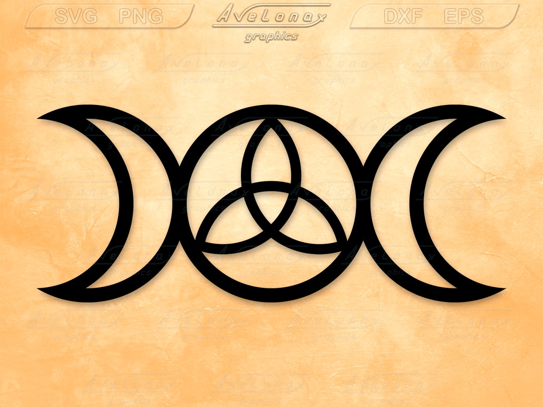 Triple lune triquetra svg, phases de lune svg, fichier de coupe de ...