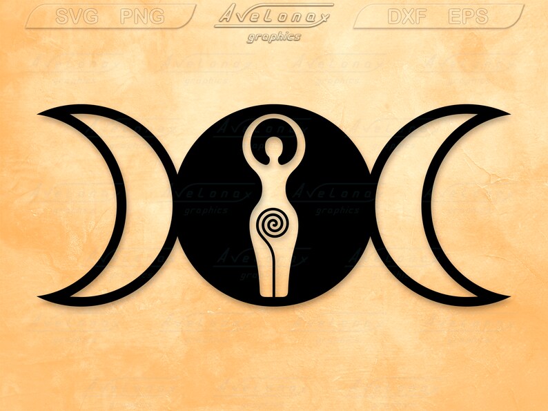 Spiral Goddess Svg Svg Triple Moon Goddess Svg Wiccan - Etsy