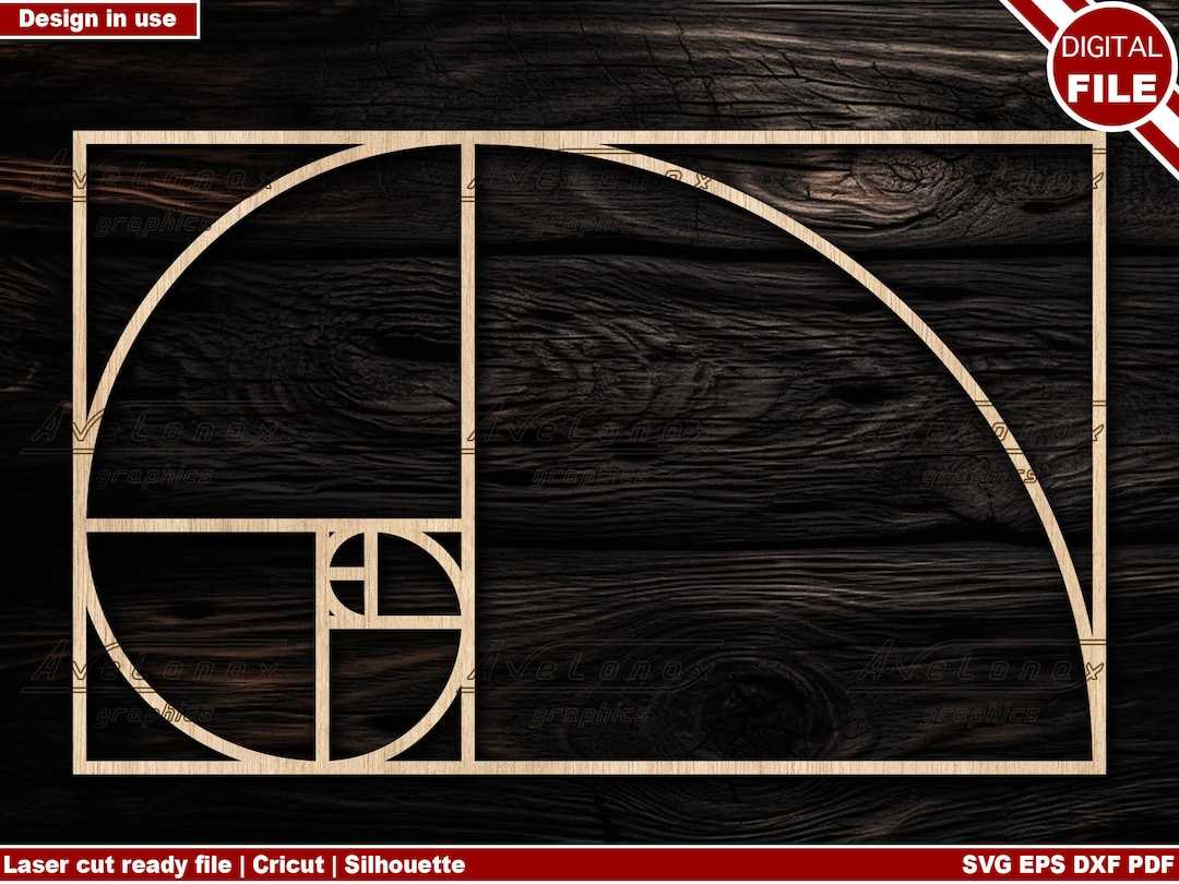 Golden Ratio SVG, Golden Spiral Cut File, Geometric Metal Decor Dxf ...