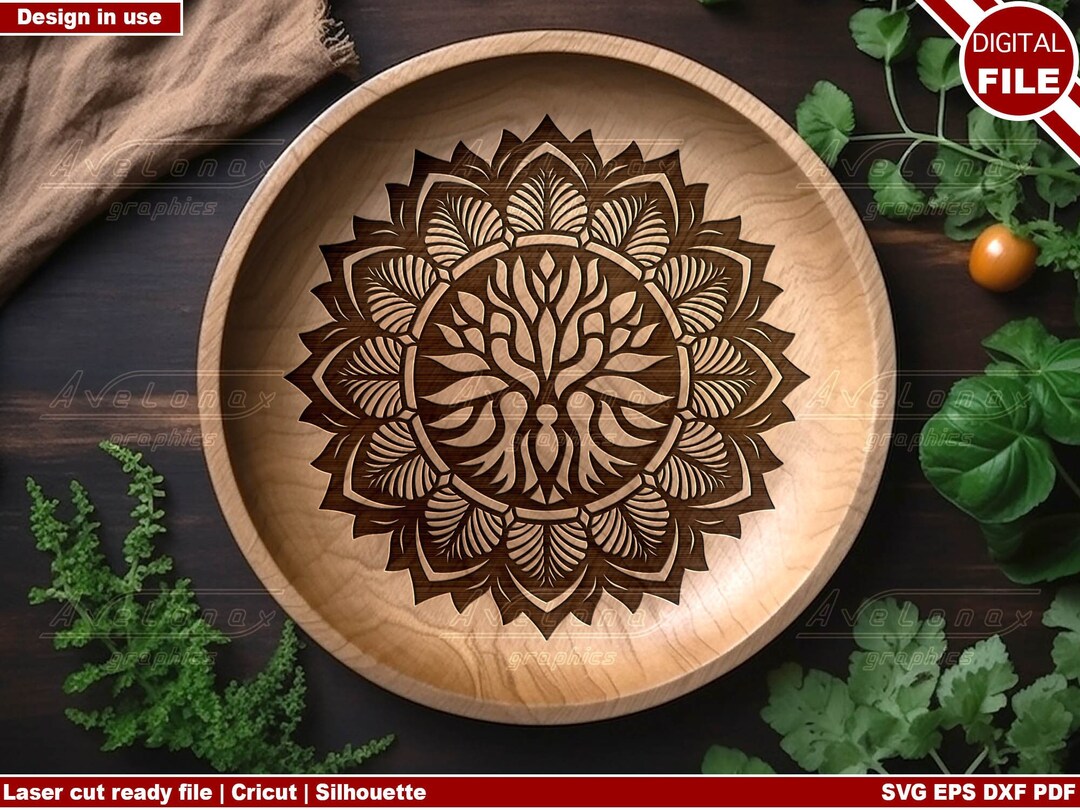 Tree of Life Mandala Svg Art Deco Tree Laser Cut File Sacred - Etsy