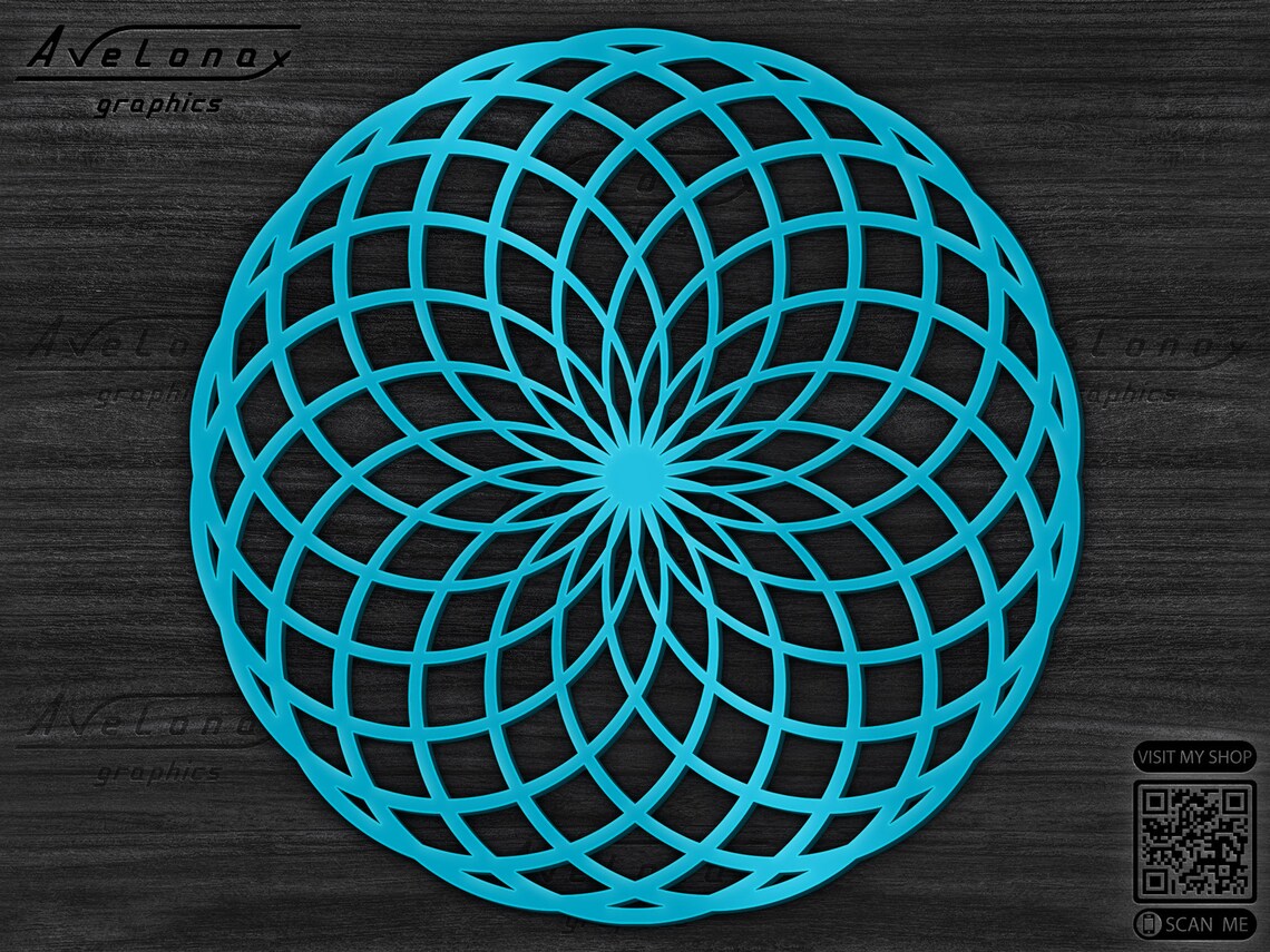 Torus Svg Round Geometric Wall Decor Dxf Sacred Geometry - Etsy