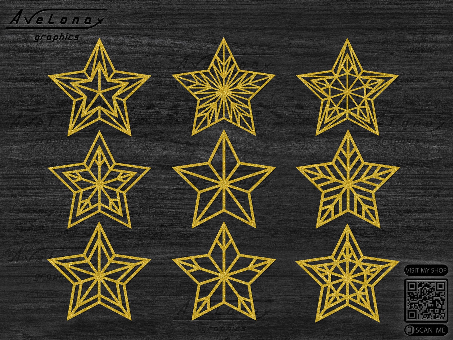 Christmas STARS Laser Cut Svg Bundle, 9 Star Designs Svg, Christmas ...