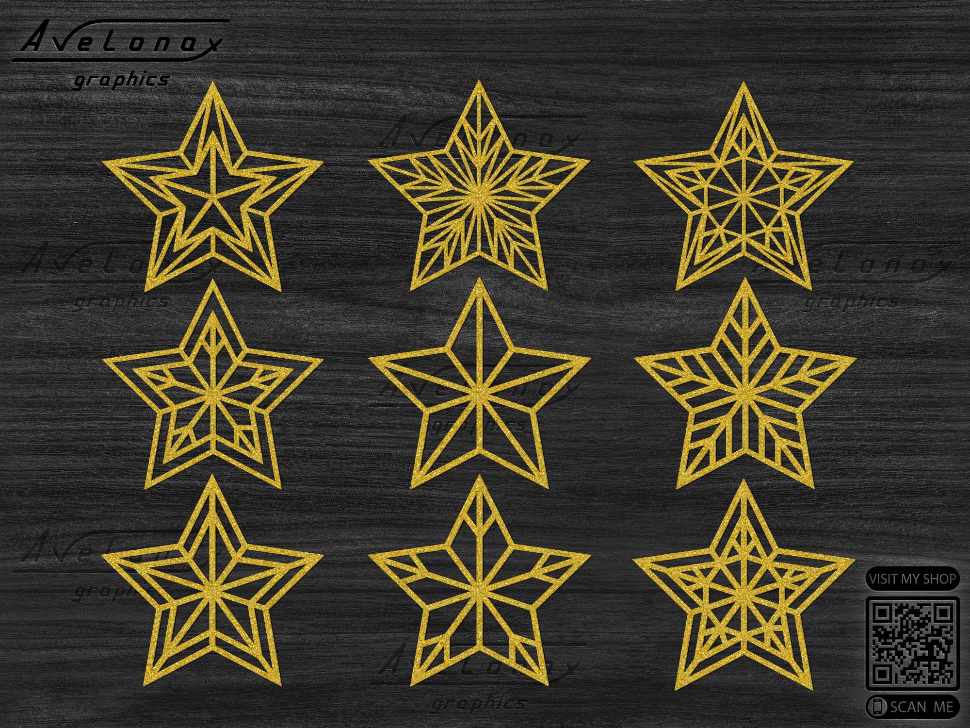 Christmas STARS Laser Cut Svg Bundle, 9 Star Designs Svg, Christmas ...