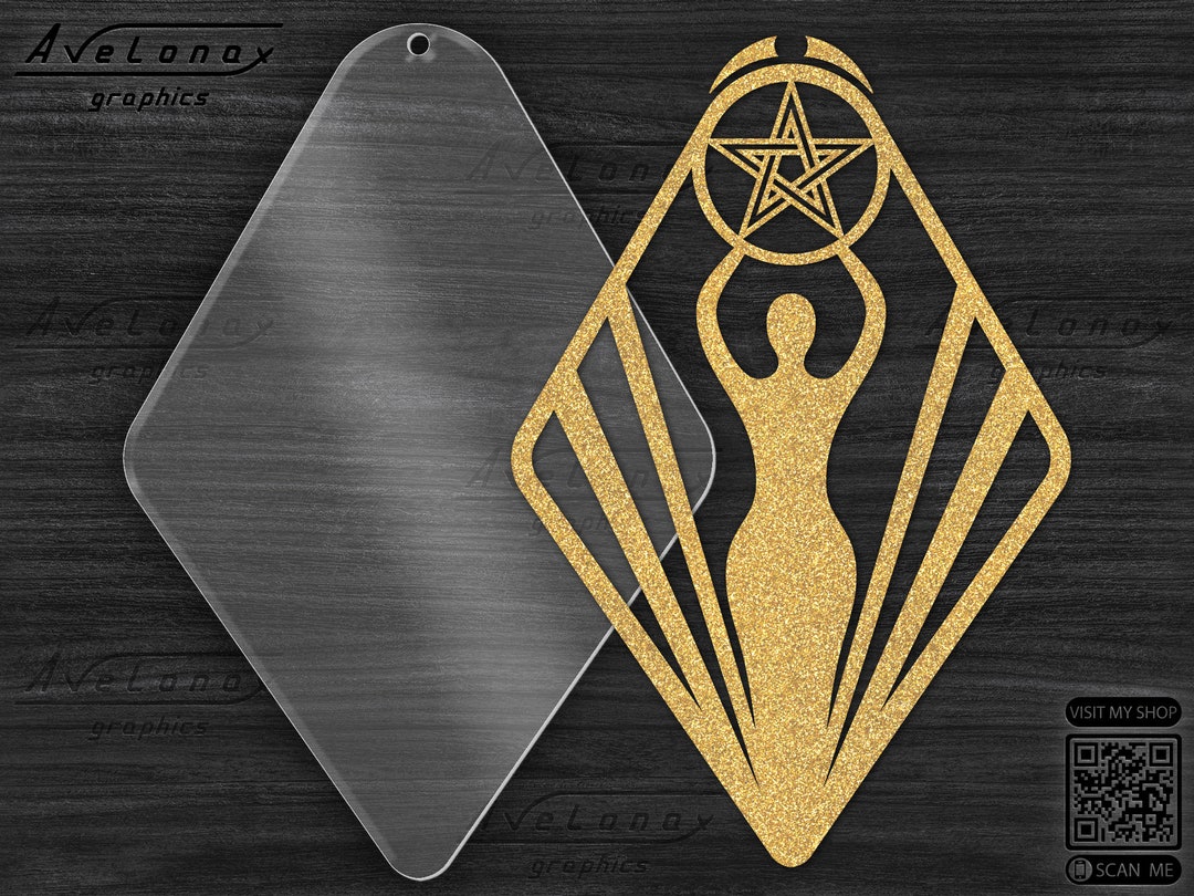 Triple Goddess Car Charm Cut File, Wiccan Keychain Svg, Pentagram ...