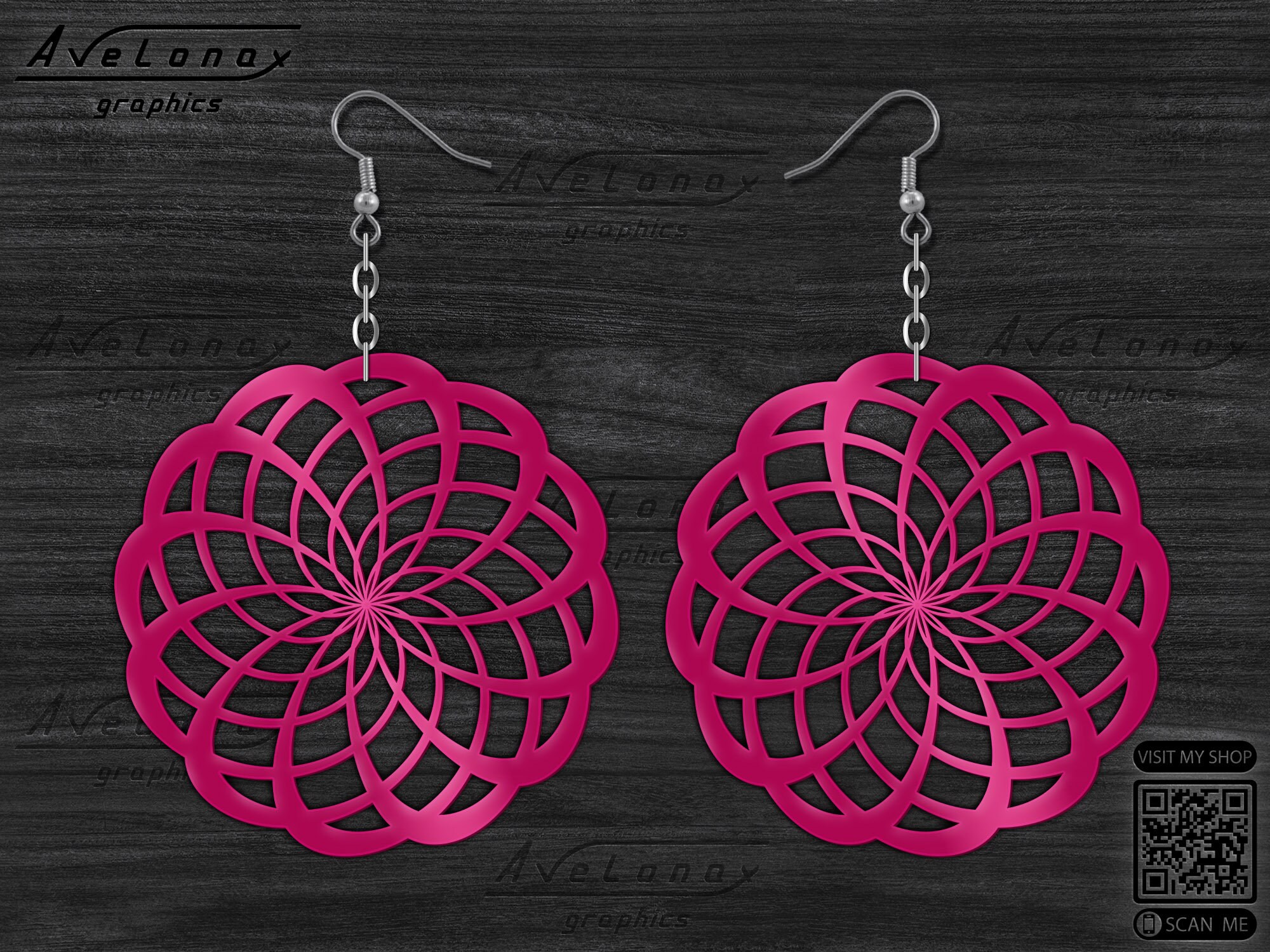 Flower of Life Earrings Svg Torus Yantra Earrings Laser Cut - Etsy