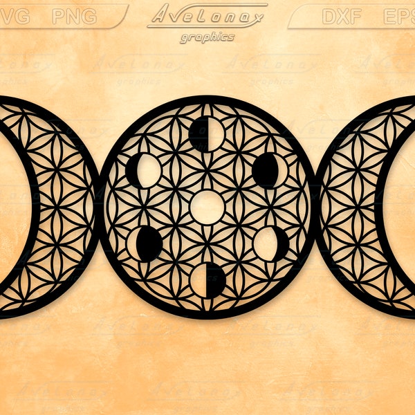 Triple Moon Svg - Etsy