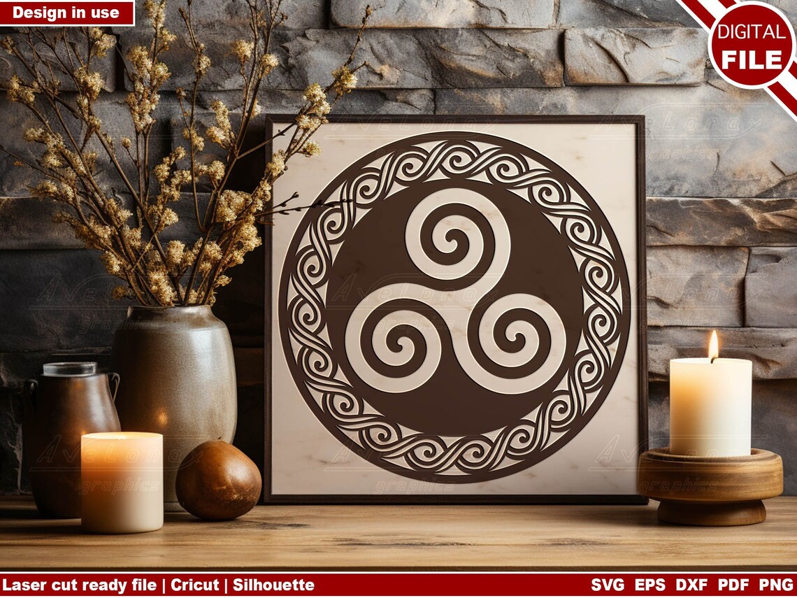 Triskelion Laser Cut File, Triskel Svg, Celtic Circular Boards Png ...