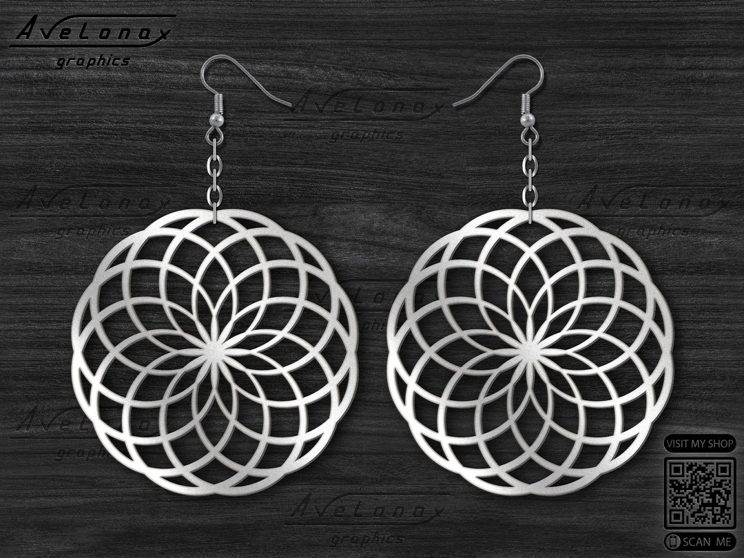 Torus Yantra Earrings Laser Cut File, Sacred Geometry Earrings Svg ...