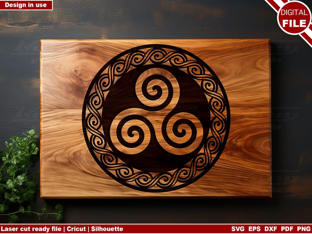 Triskelion Laser Cut File, Triskel Svg, Celtic Circular Boards Png ...