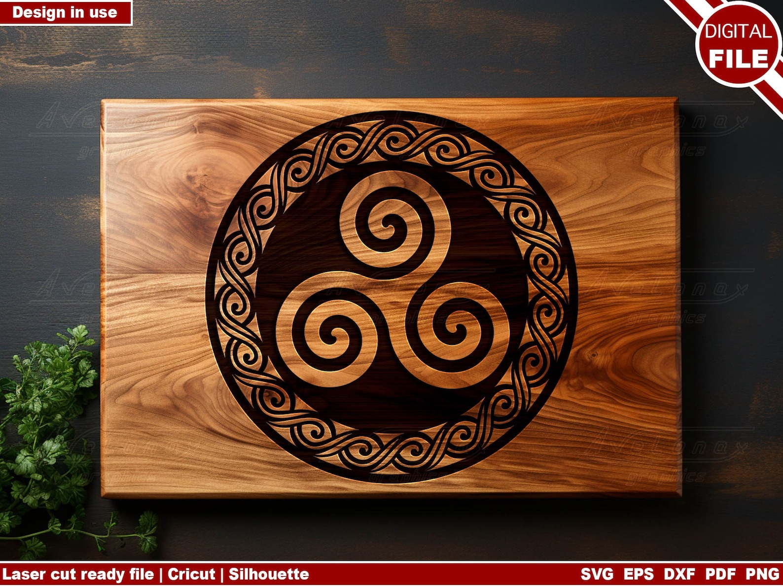 Triskelion Laser Cut File, Triskel Svg, Celtic Circular Boards Png ...