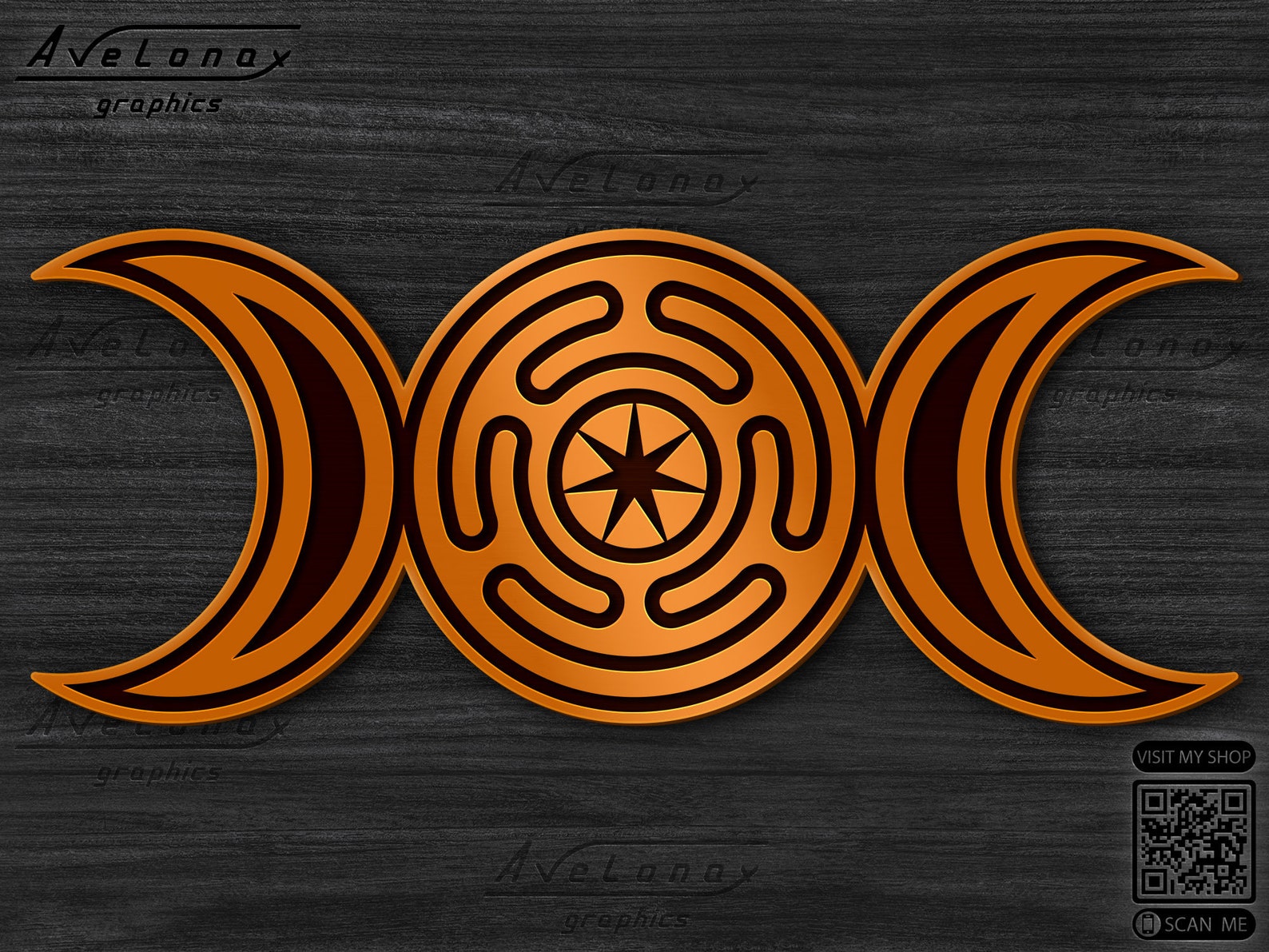 Hecate's Wheel Svg, Triple Moon File for Cricut, Strophalos Svg, Moon ...