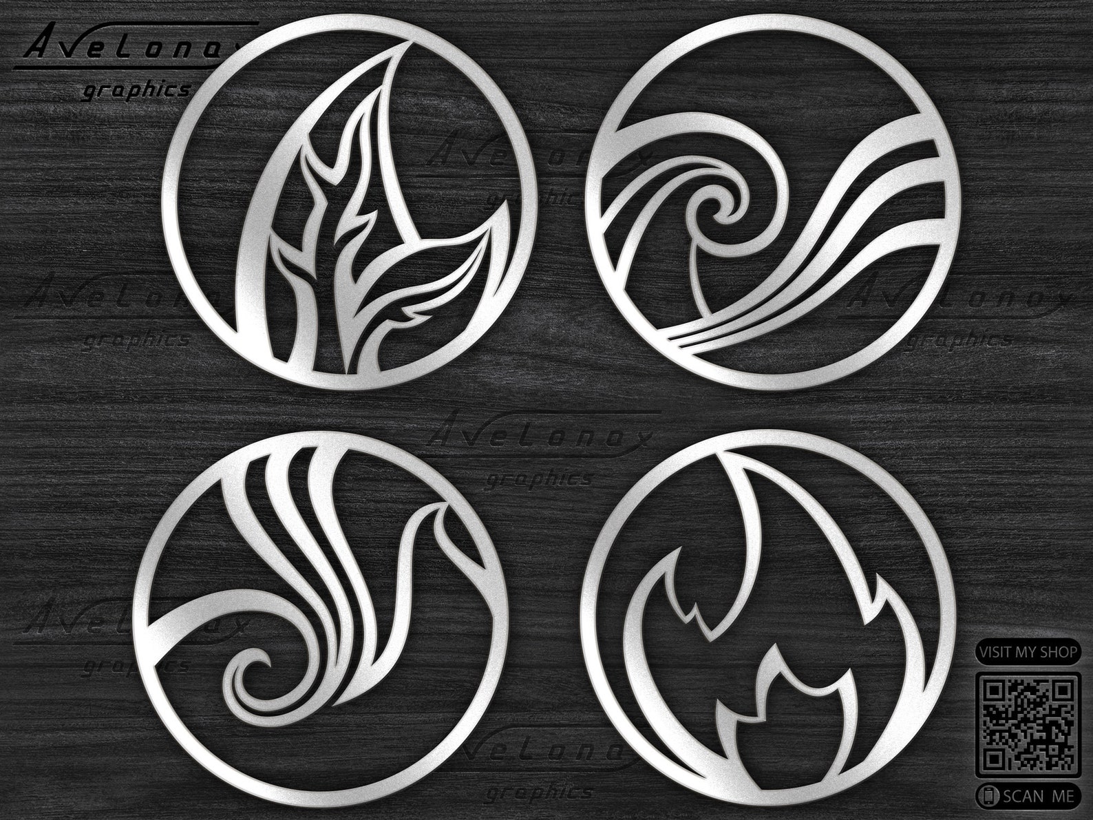 Four Elements Svg Laser Cut File 4 Elements of Nature Svg - Etsy