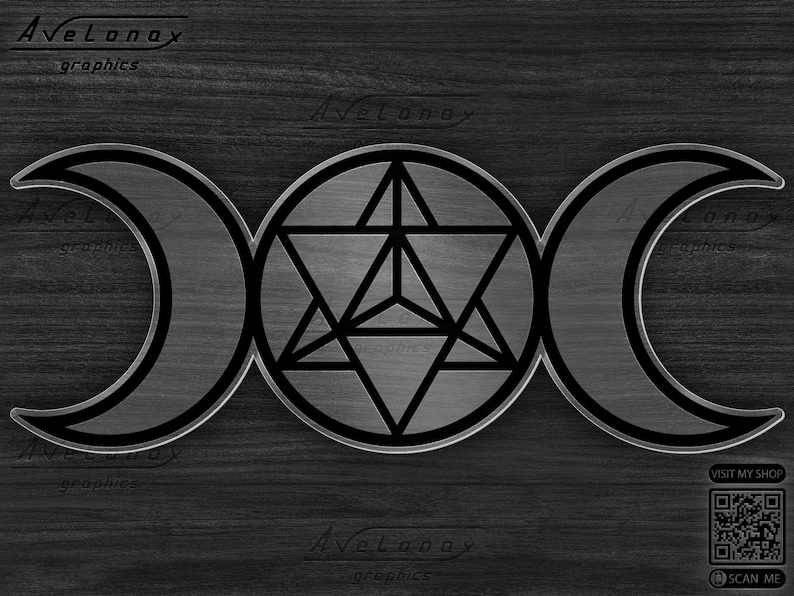 Triple Moon Merkaba Star Svg Sacred Geometry Png Tetrahedron - Etsy