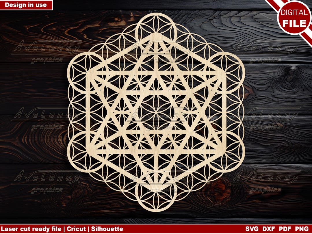 Flower of Life With Icosahedron Svg, Sacred Geometry Svg, Files for ...