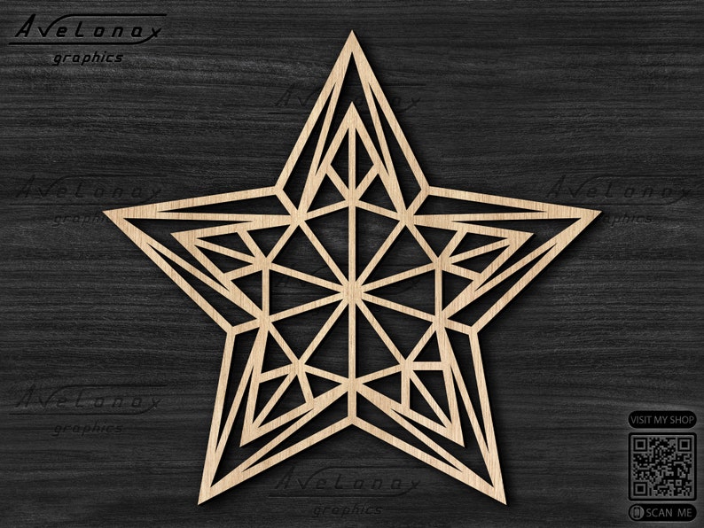 Christmas STAR Laser Cut Svg Star Design Svg Christmas Tree - Etsy