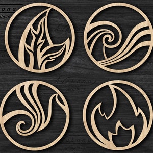 Four Elements Svg Laser Cut File 4 Elements of Nature Svg - Etsy