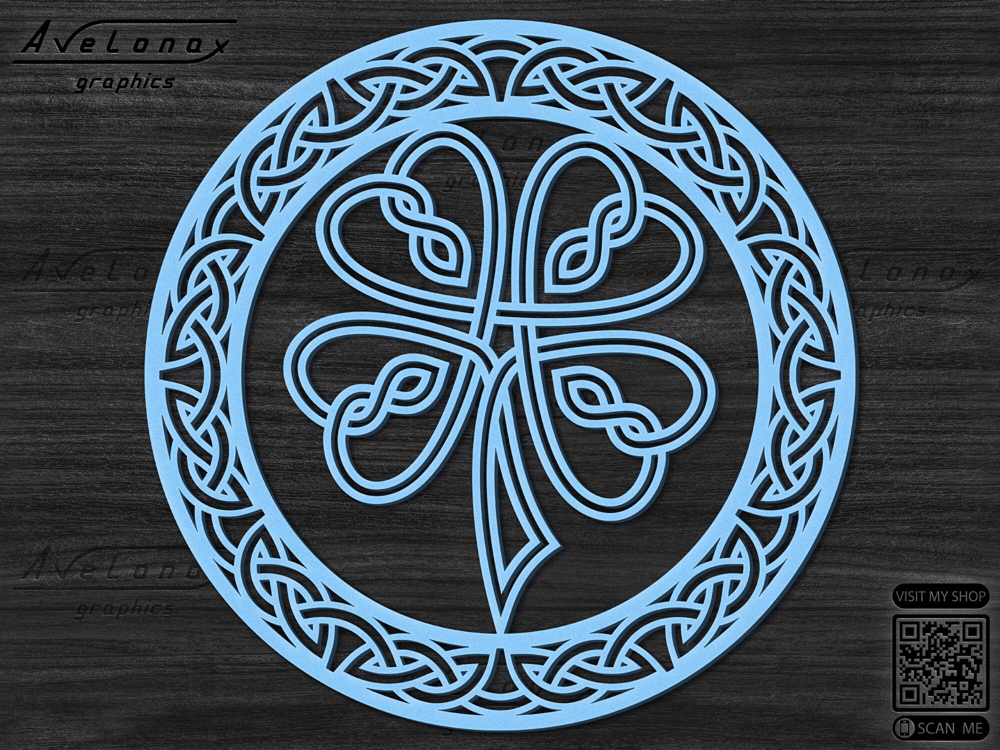 Celtic Svg Four Leaf Clover Cut File Celtic Wall Decor Laser - Etsy UK