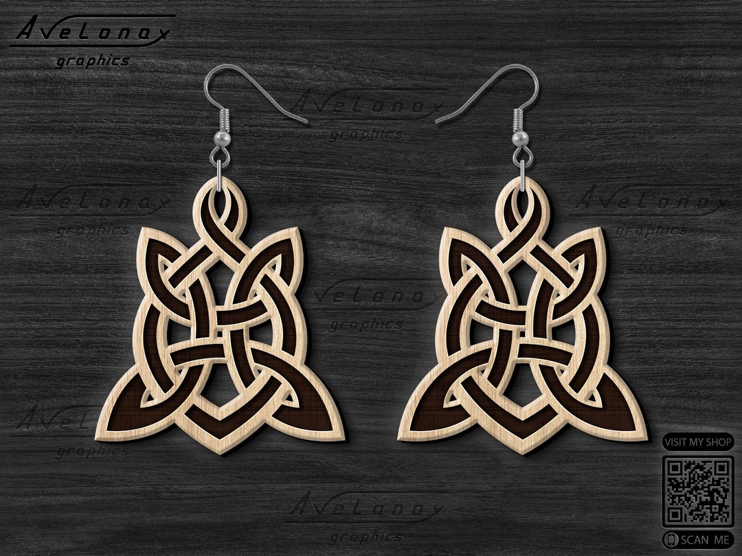 Celtic Earrings Laser Cut File, Knot Earrings Dxf, Celtic Knot Leather ...
