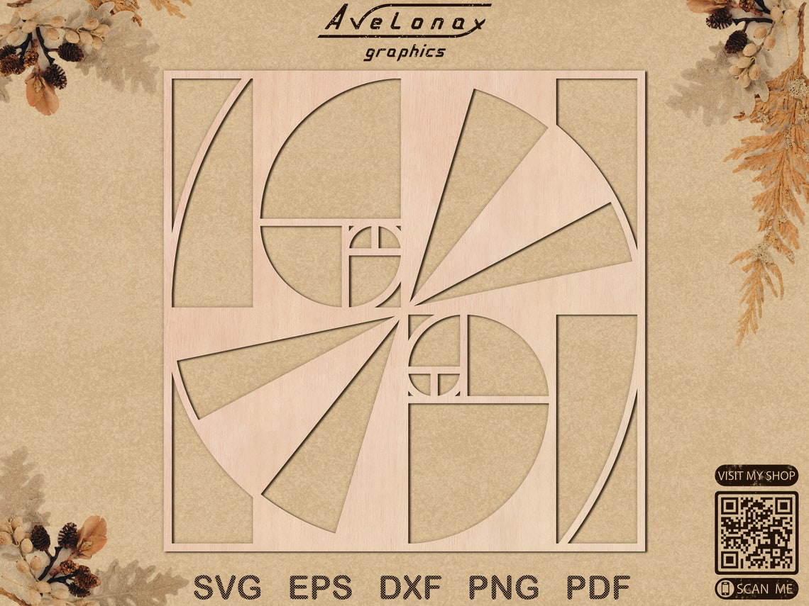 Golden Ratio SVG Mid Century Modern Art Dxf Golden Spiral - Etsy