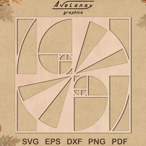Golden Ratio SVG Mid Century Modern Art Dxf Golden Spiral - Etsy