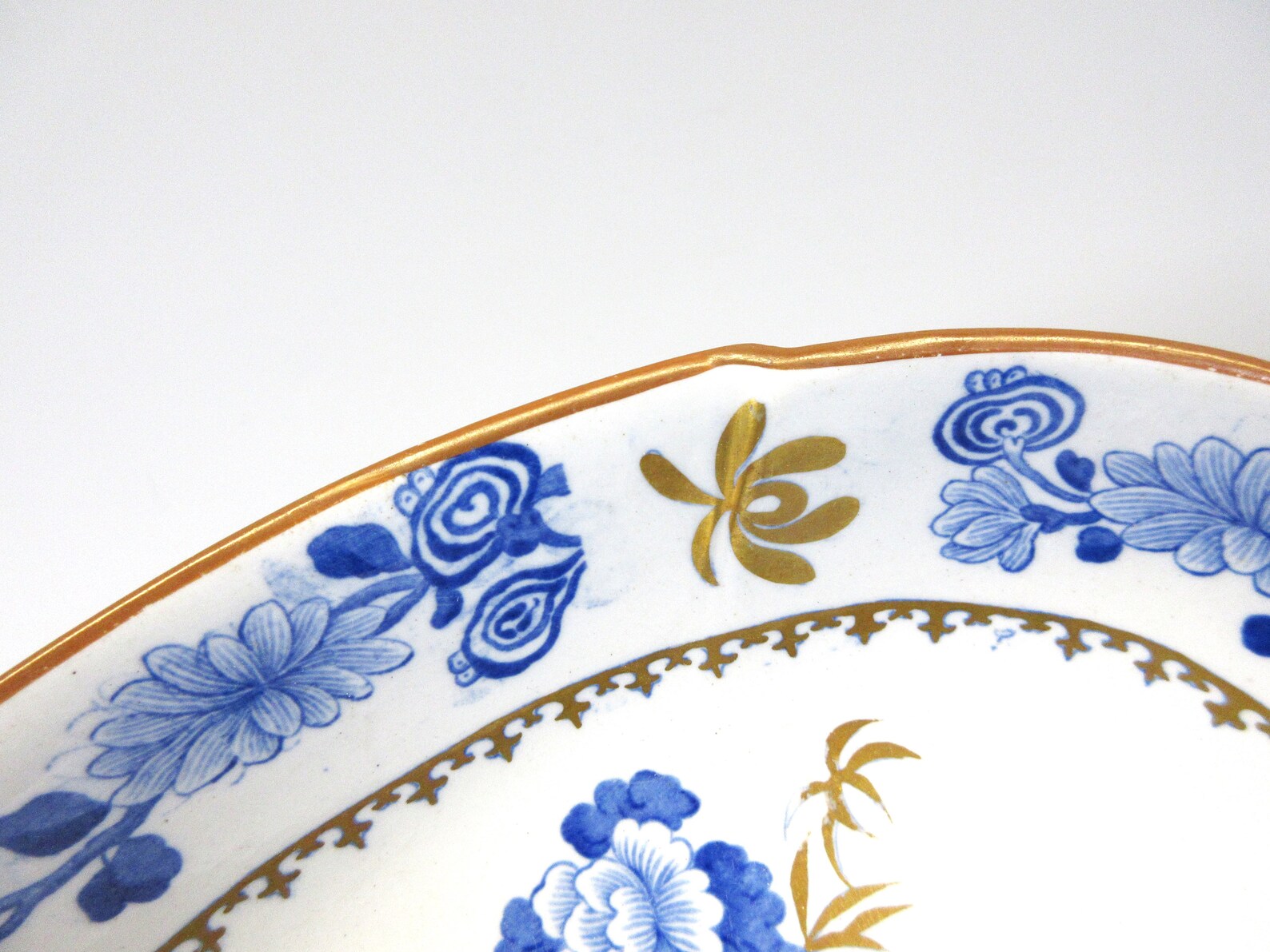 Antique Spode Pottery Blue & White BUDE Pattern No. 2219 Shaped Table ...
