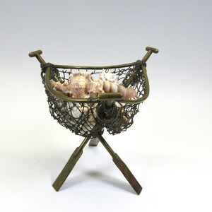 Antique Victorian Brass Nautical Fishing Display Piece for a Desk Oars ...