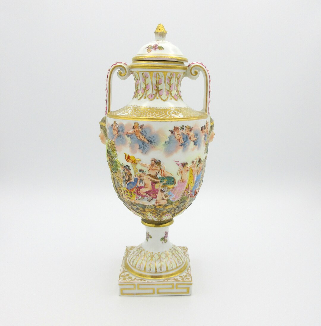 Antique Capodimonte Porcelain Lidded Urn With Classical Scenes - Etsy