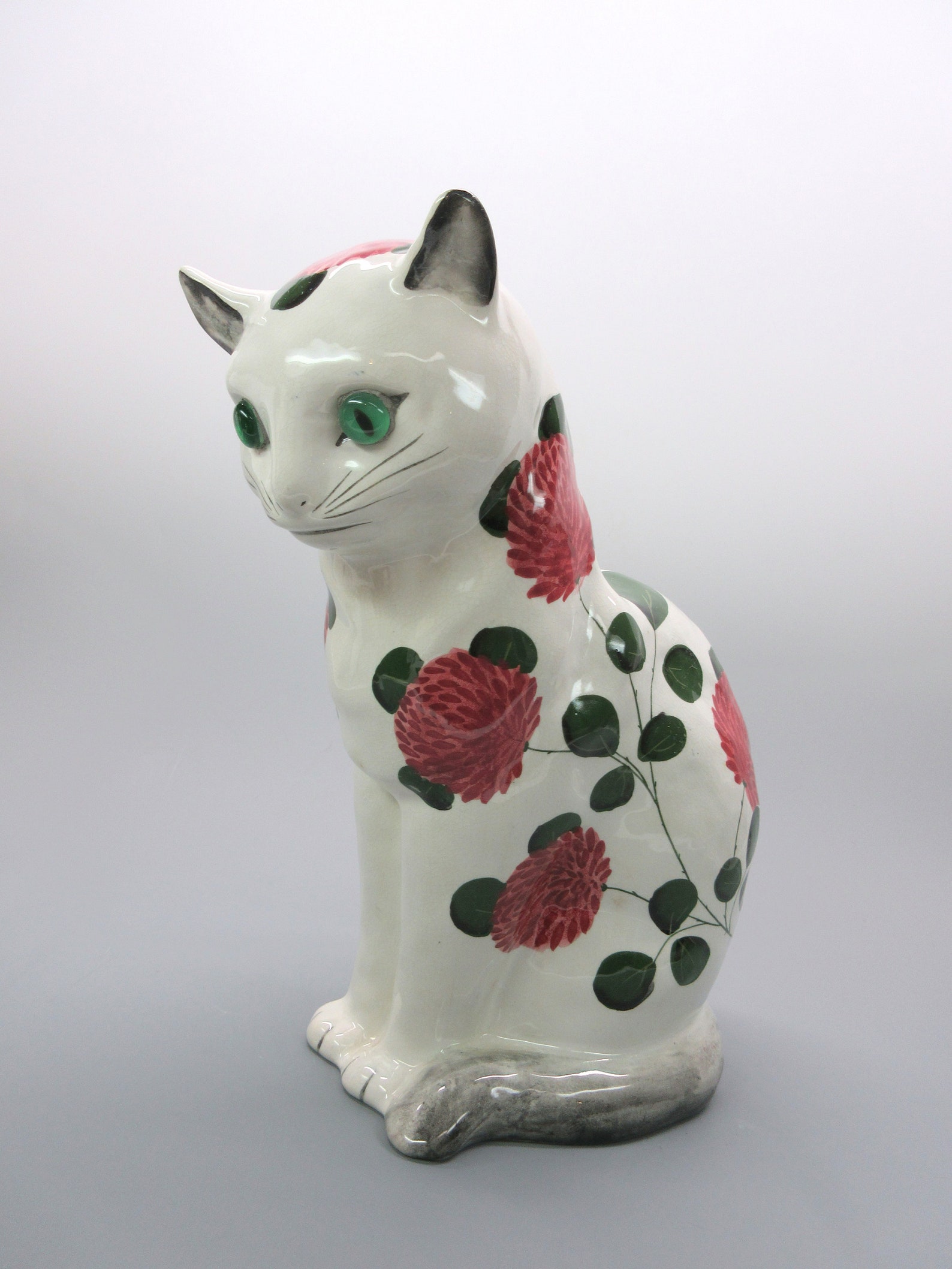 Big Pair Vintage Plichta London Wemyss Ware Pottery Cats Facing Pair ...