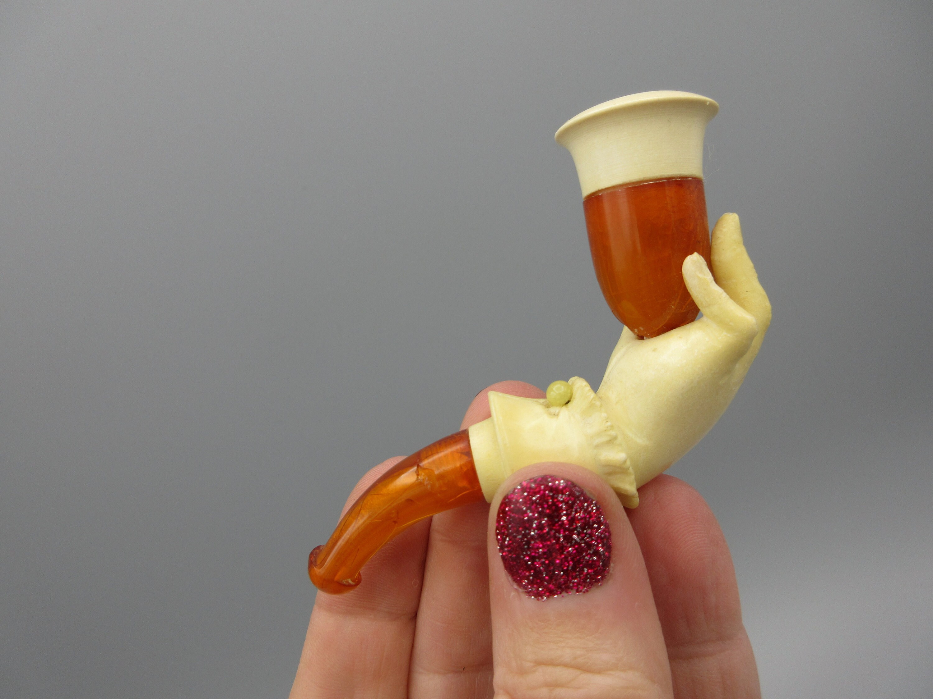 Antique Carved Meerschaum Cheroot Pipe of a Hand Mint Unused - Etsy