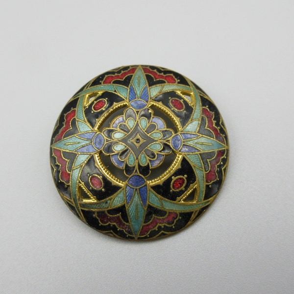 Antique Enamel Button - Etsy