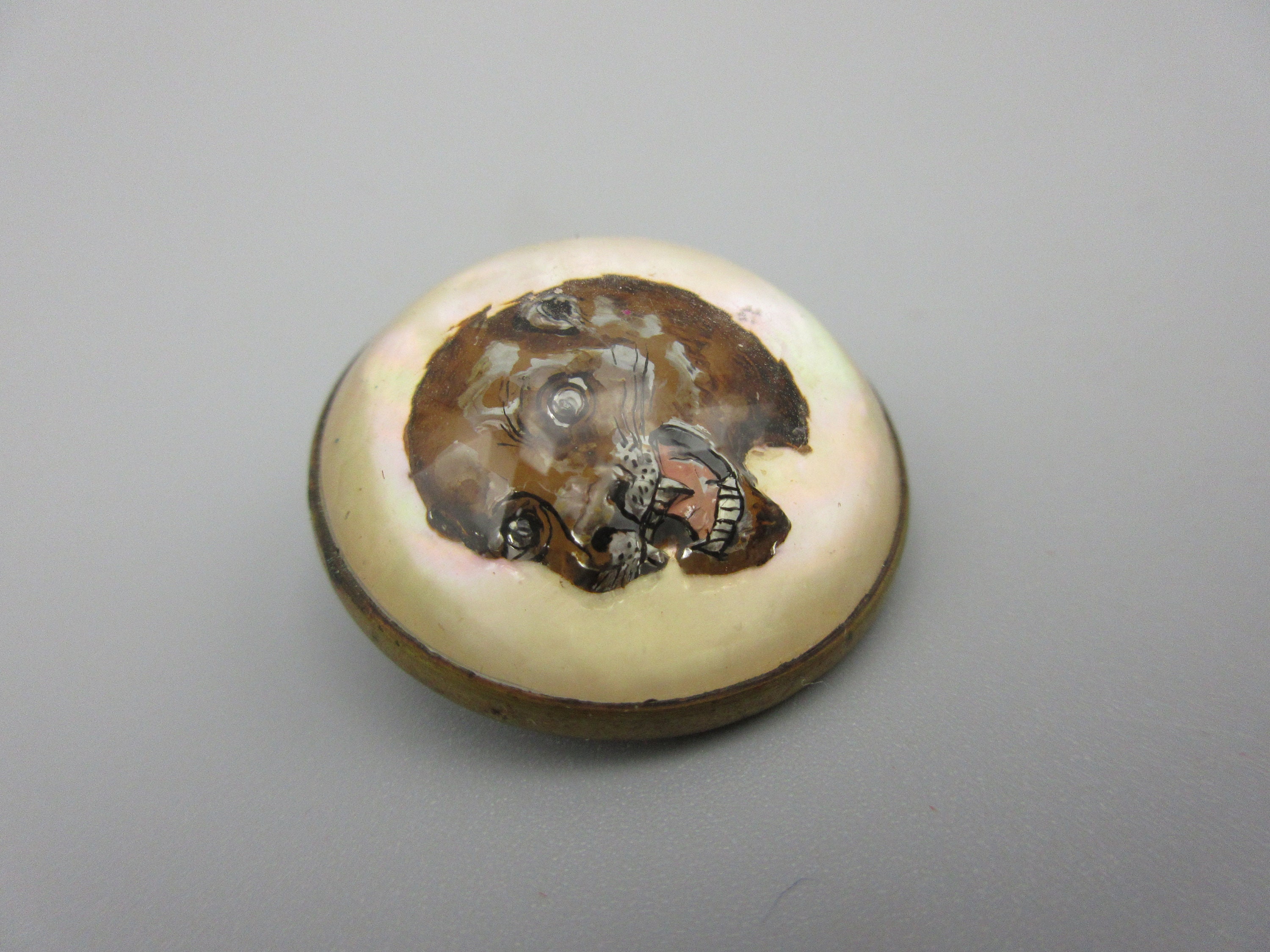 Big Antique Essex Crystal Button of a Big Cat 1" Wide #2 - Etsy