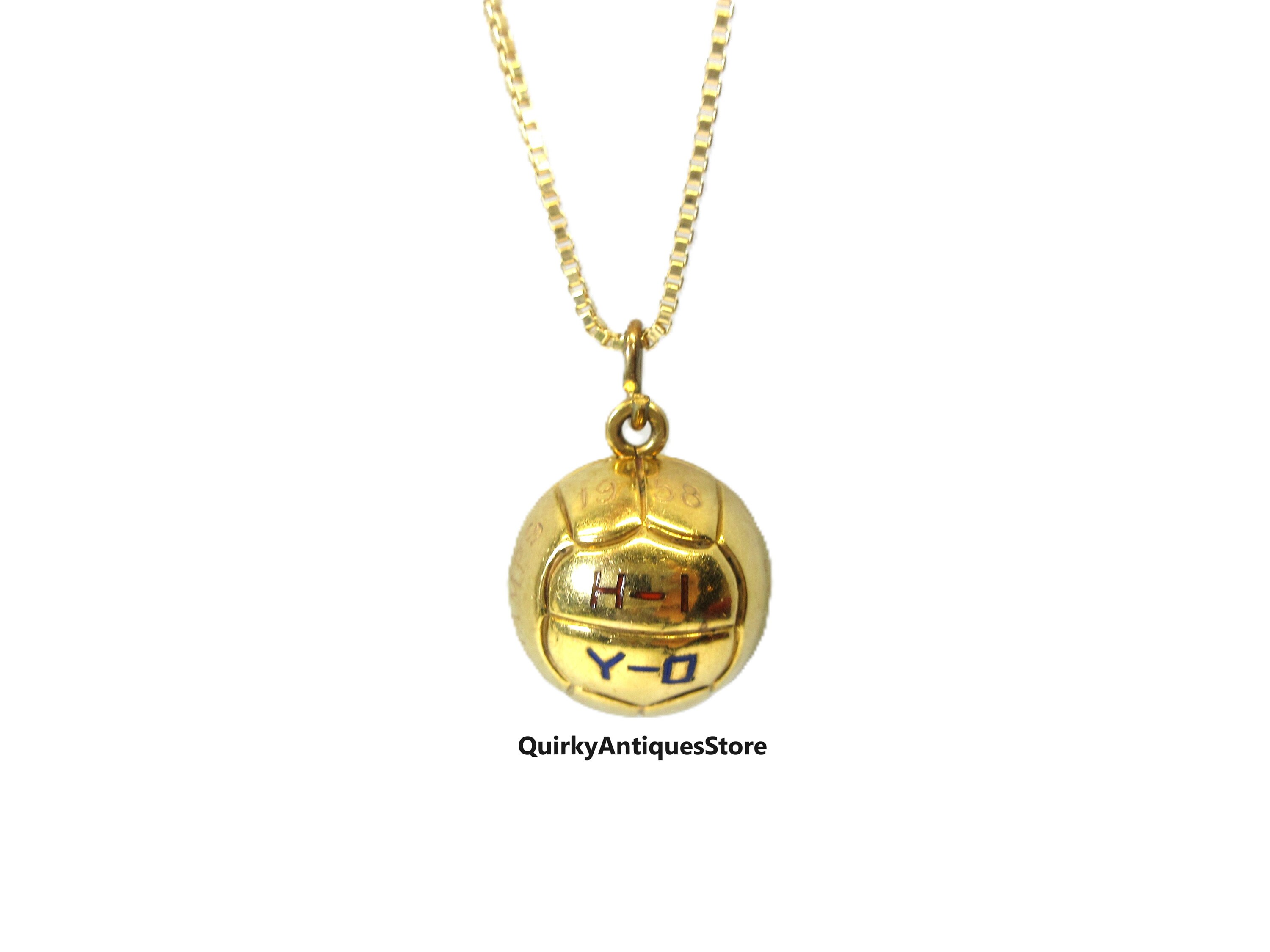 Vintage 10k Gold and Enamel Harvard Versus Yale Soccer Ball Pendant ...