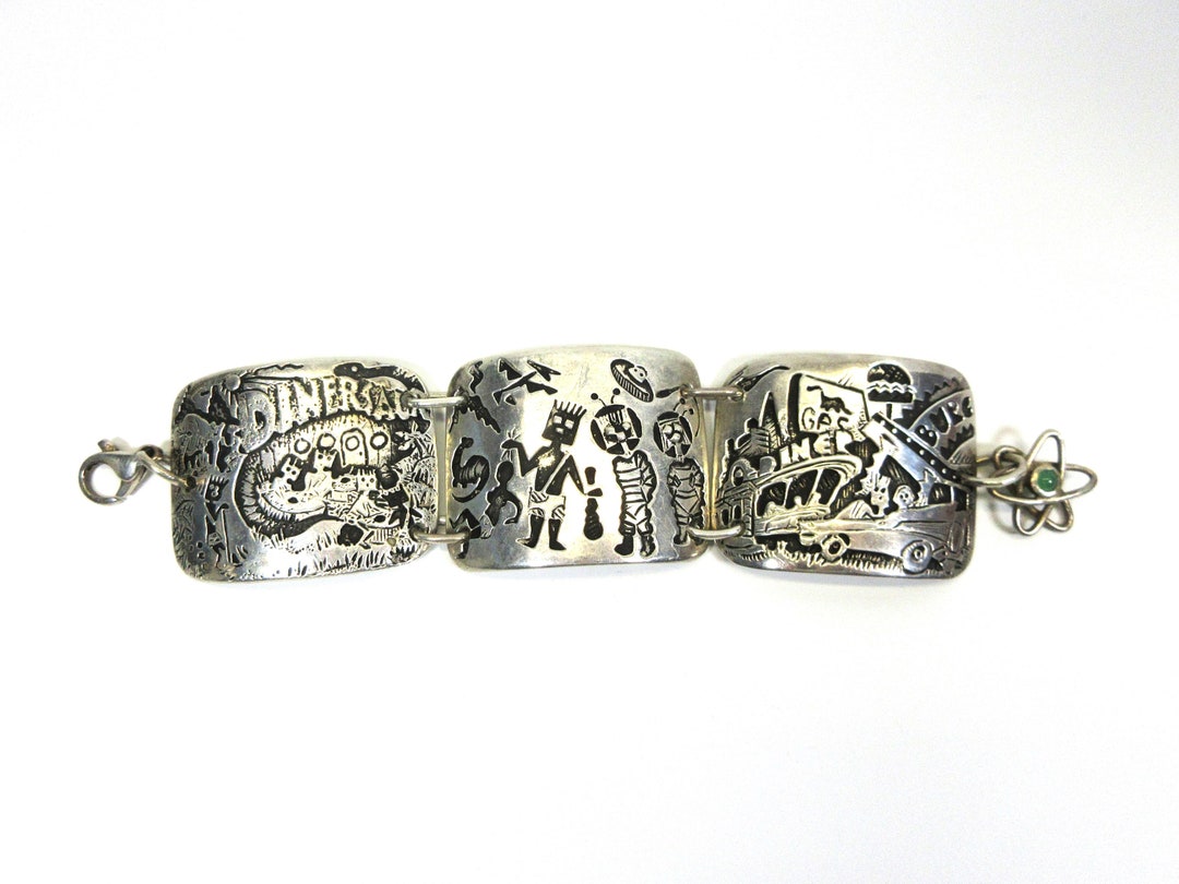 Vintage Route 66 Artisan Sterling Bracelet "dinersaur"by Harvey Kaplan ...