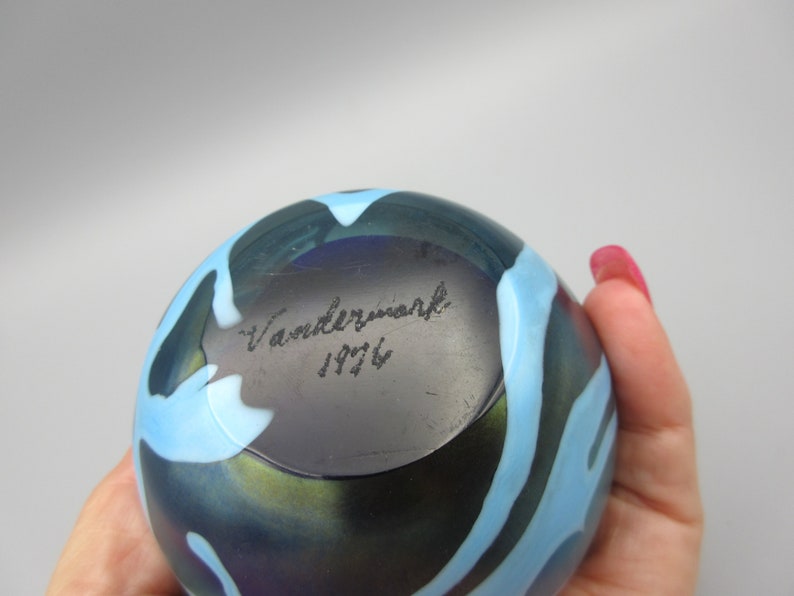 1976 Signed Vintage Vandemark Art Glass Paperweight With - Etsy