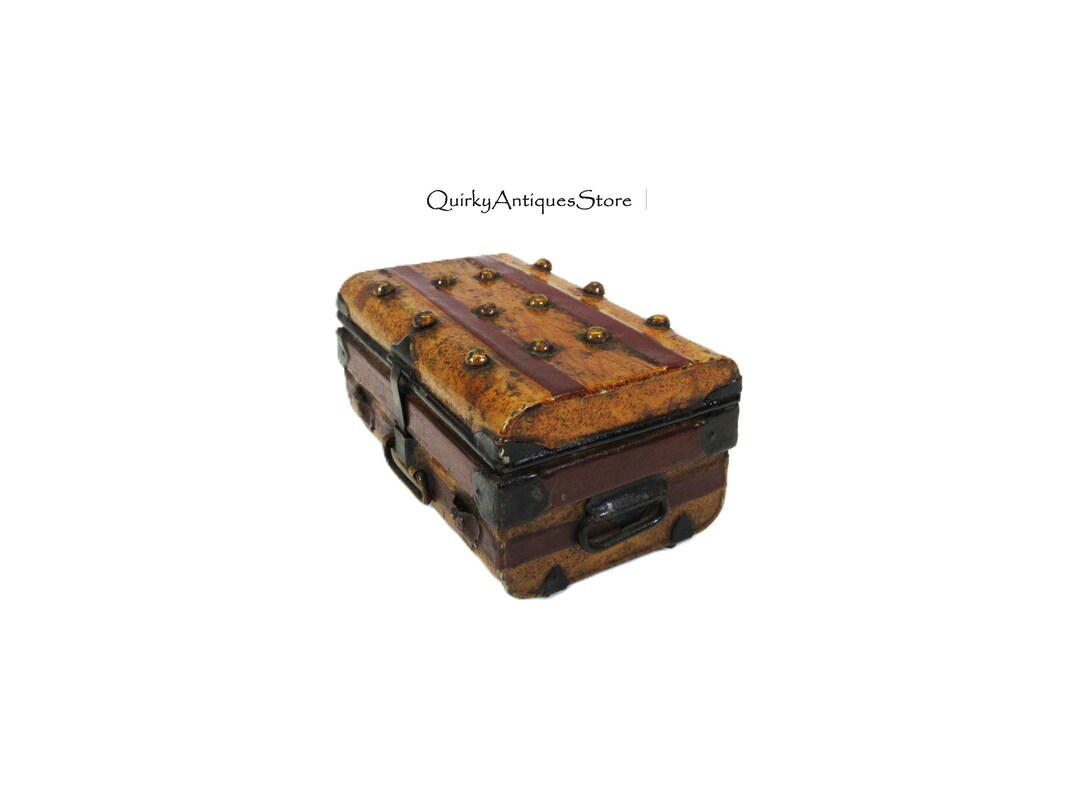 Rare Antique Miniature Salesman Sample Doll Sized Painted Tin Travel ...