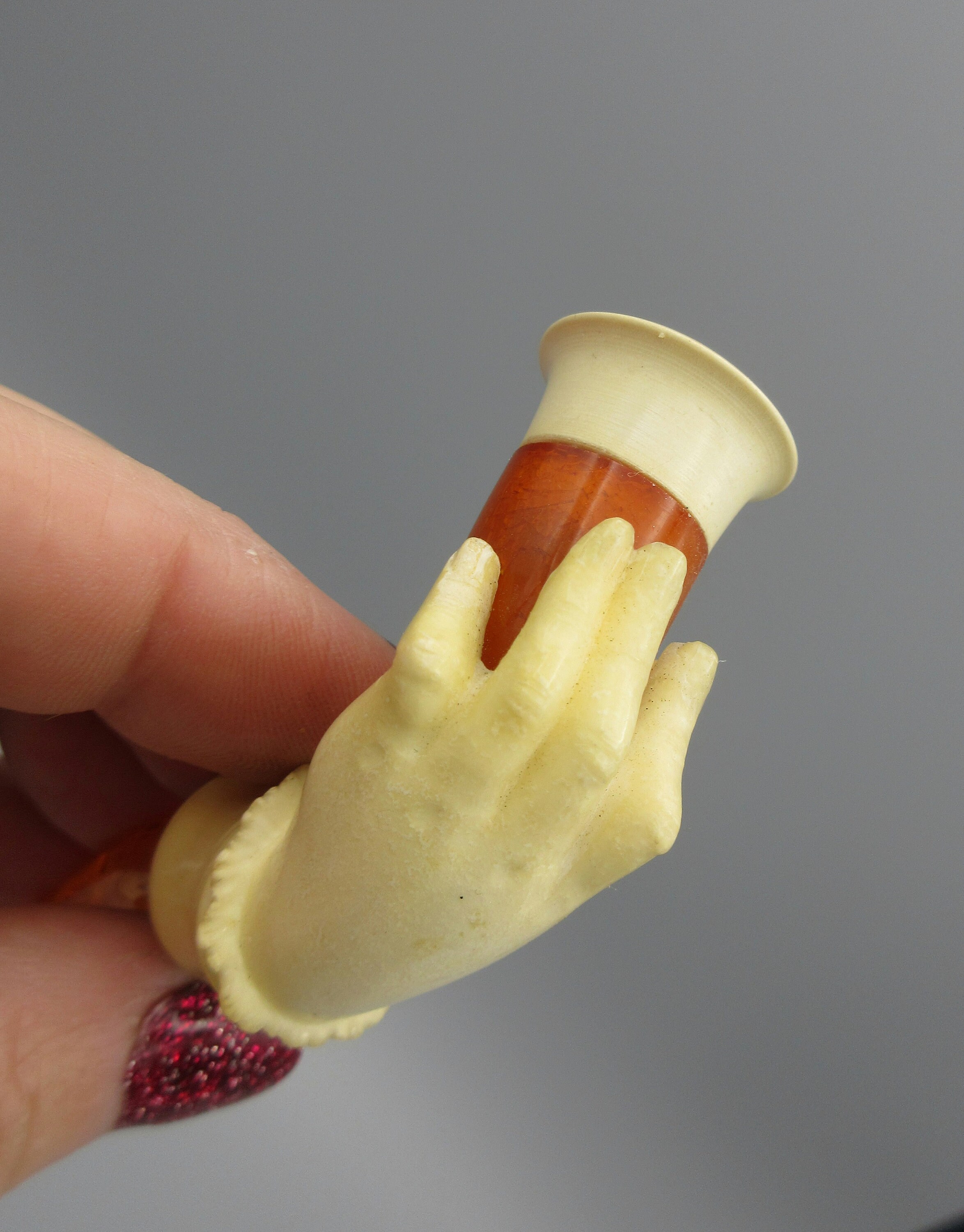 Antique Carved Meerschaum Cheroot Pipe of a Hand Mint Unused - Etsy