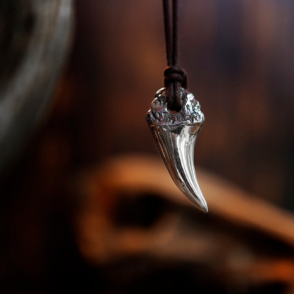 Wolf Necklace for Men Tooth - Etsy