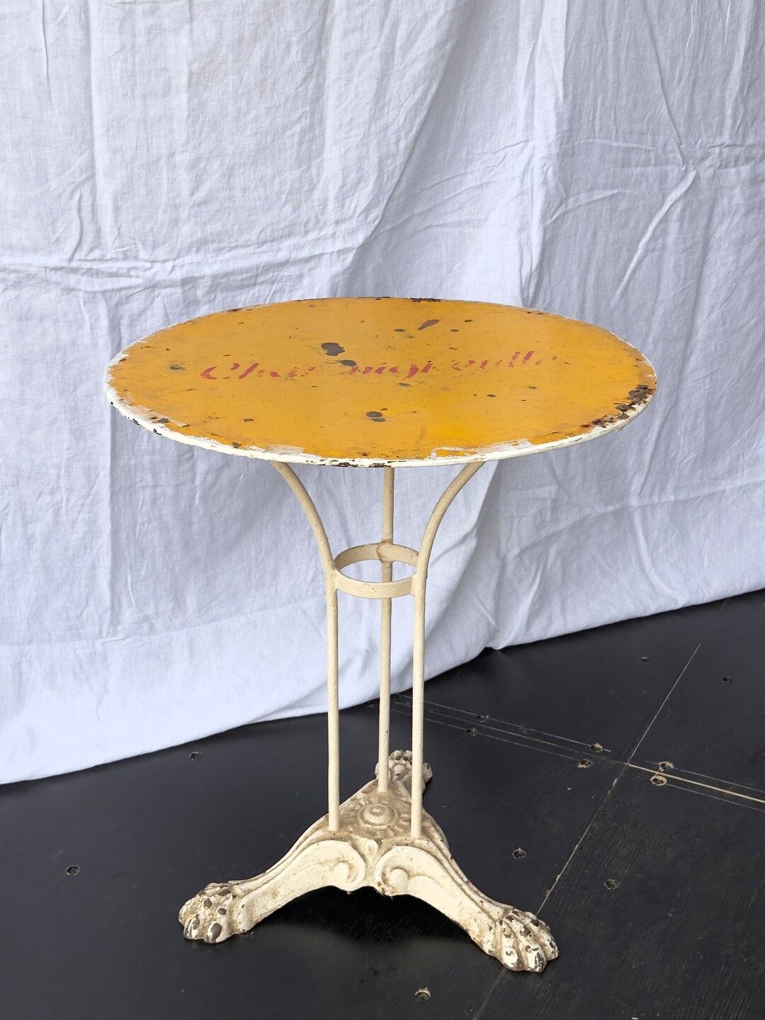 Antique French Wrought Iron Bistro Table Vintage Outdoor Table Antique ...
