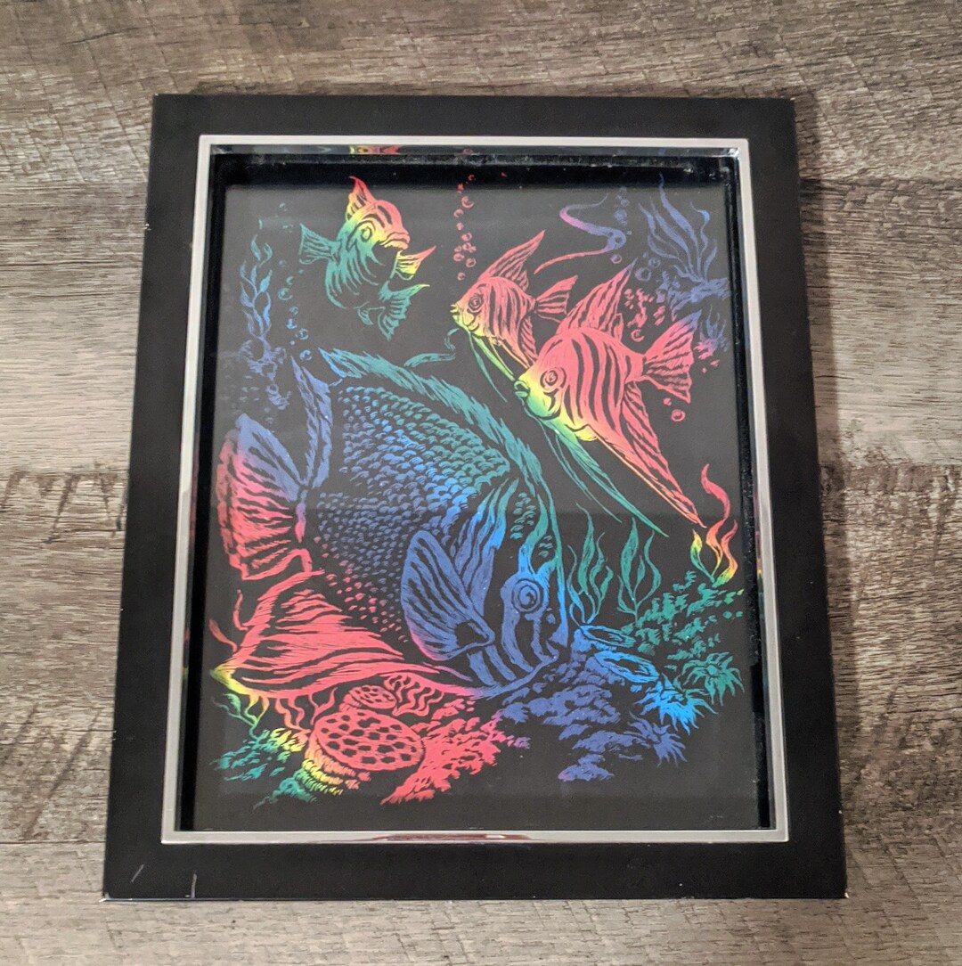 Rainbow Fish Etching 10 Inches by 8 Inches Art - Etsy