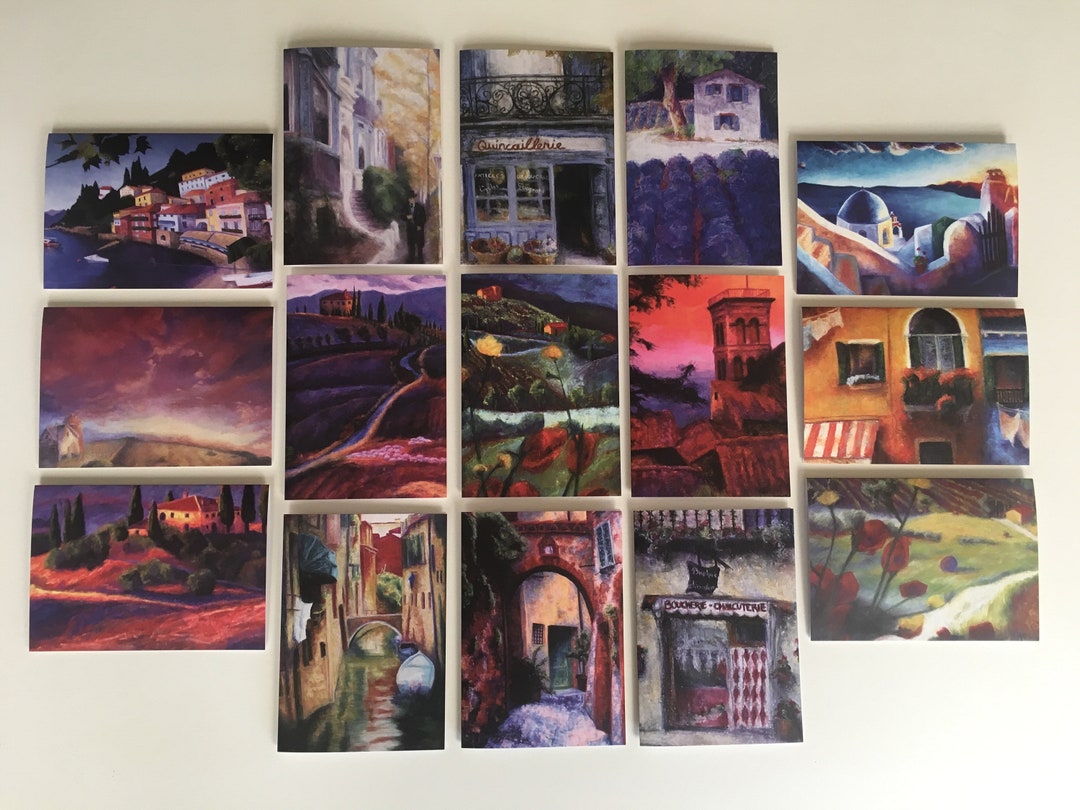 Vibrant European Fine Art Note Card Set - Impressionist Blank Cards ...