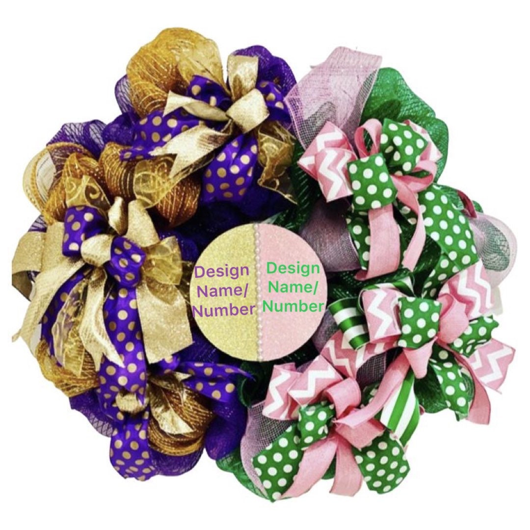 Pink, Green, Purple and Gold Wreath | Customized Wreath | Pink and ...