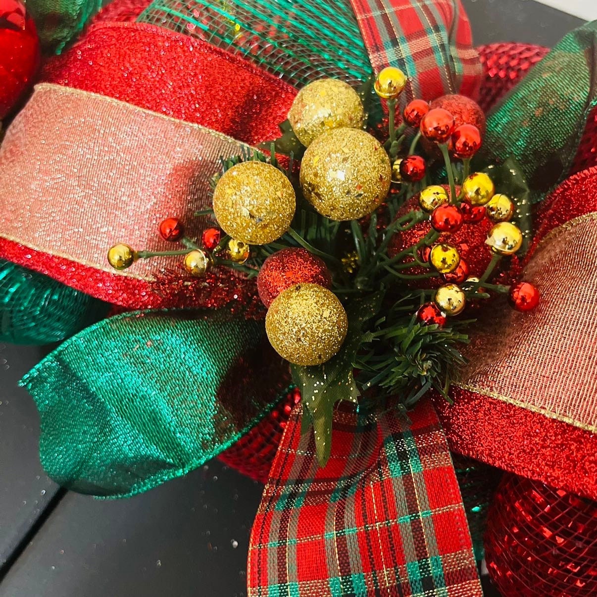 Christmas Garland | Red, Green and Gold Christmas Garland | Christmas ...