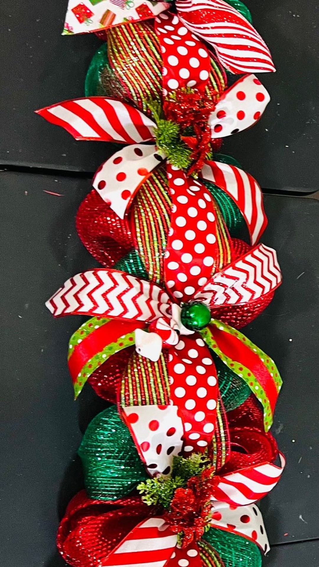 Christmas Garland (deco Mesh) | Peppermint Garland | Candy Garland ...