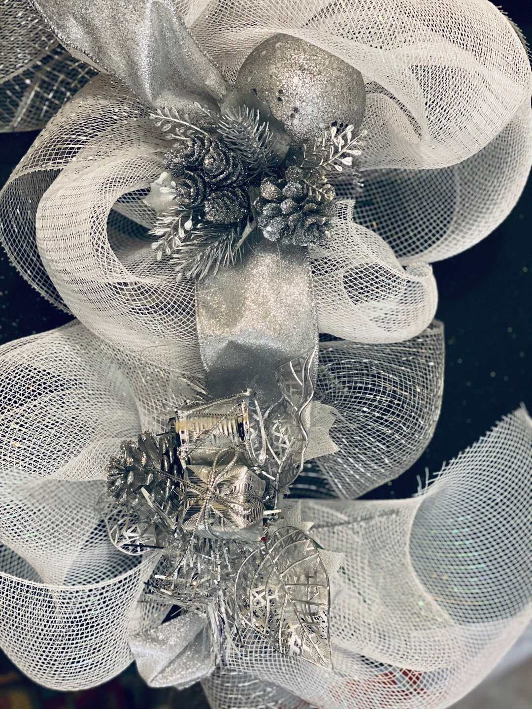 Sliver and White Garland | Bling Garland | Christmas Sliver & White ...