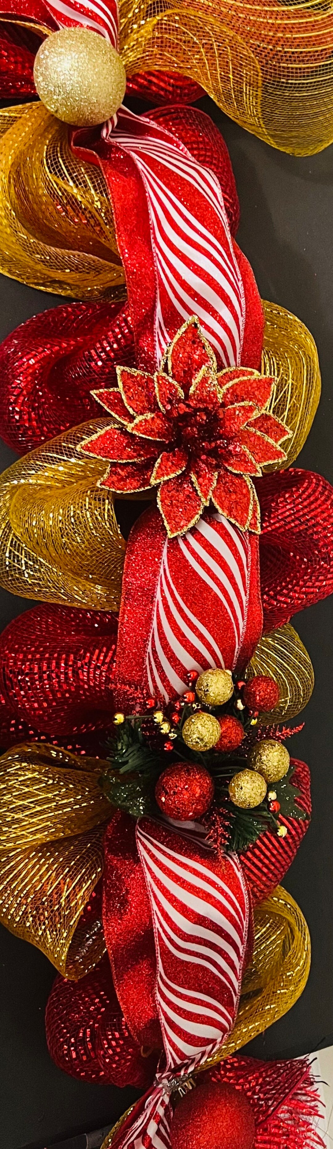 Christmas Garland (deco Mesh) | Peppermint Garland | Candy Garland ...