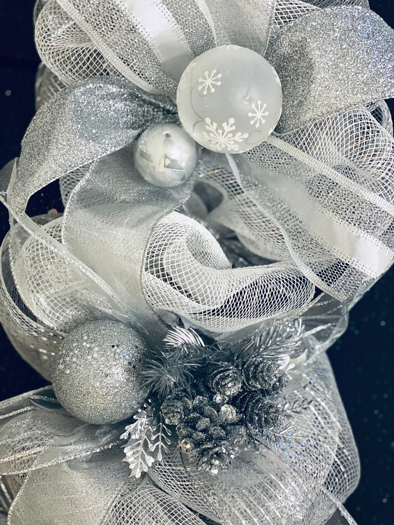 Sliver and White Garland | Bling Garland | Christmas Sliver & White ...